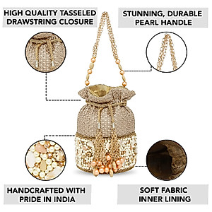 Aheli Potli Bags Gift for Women Evening Bag Clutch Ethnic Bride Purse with Drawstring