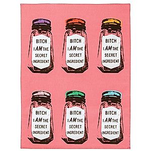 Blue Q Dish Towel, Bitch I Am the Secret Ingredient. 100% Cotton, Funny and Functional, Screen-Printed in Rich Vibrant Colors, Measures 28"h x 21"w