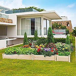 Yaheetech 3 Tier Raised Garden Bed Outdoor Elevated Flower Box Wooden Vegetables Growing Planter 47 x 47 x 22in for Backyard/Patio/Gardener