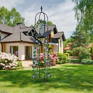 Garden Trellis for Climbing Plants Tower Obelisk Garden Trellis 6ft Tall Plant Support Vine Supports Plant Tower for Climbing Vines and Flowers Stands 2 Pack