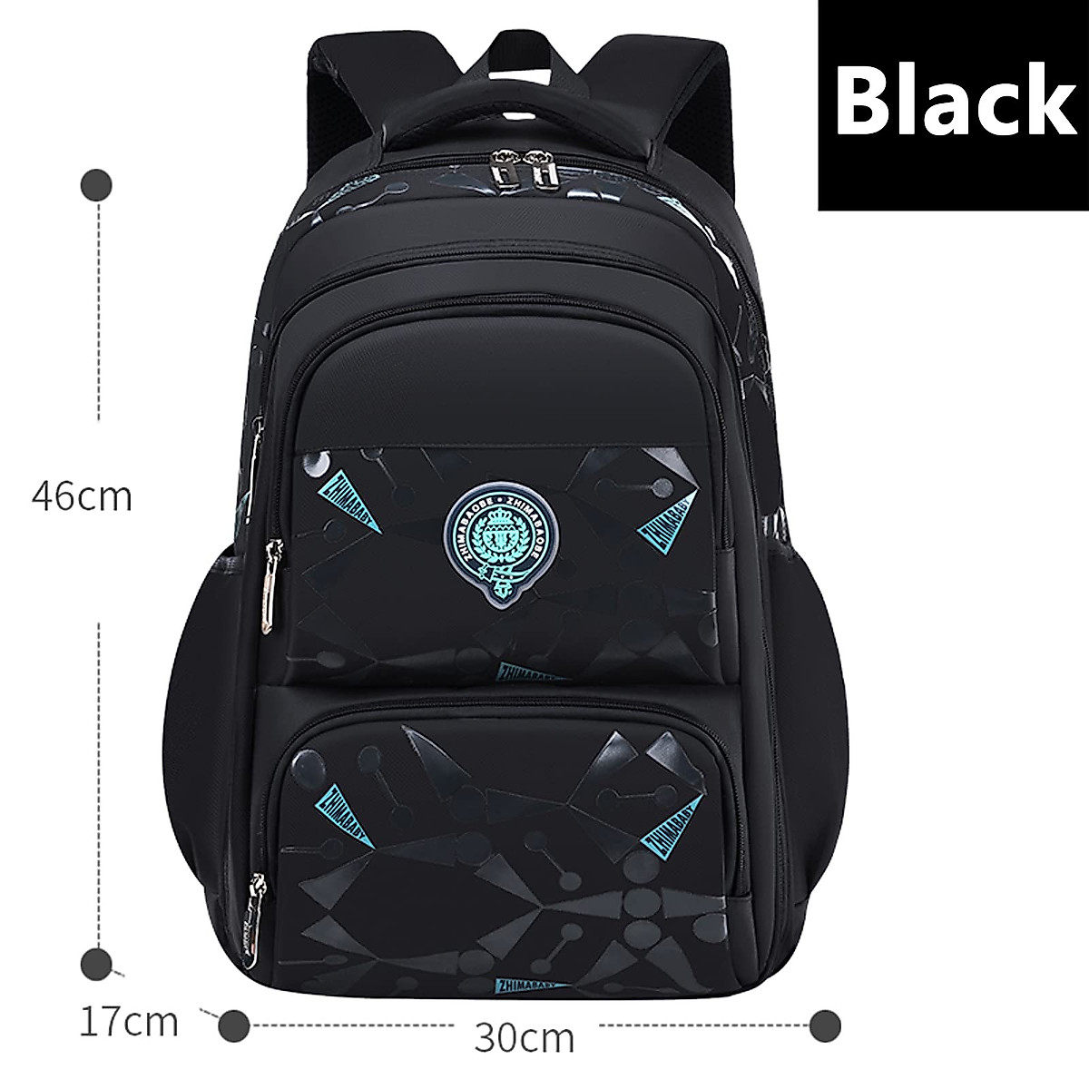 KEBEIXUAN School Bags for Boys Lightweight School Bookbag for Teenage Boys Kids Backpack for School Boy 8-14 Years Old (Black)