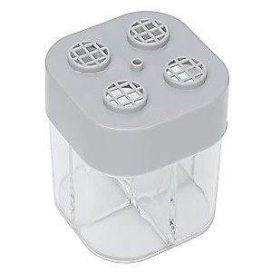 4 In 1 Spice Container Barbecue 5 Series Seasoning Fan Kitchen Lid Shaker Press Lid with Dispenser Barbecue Seasoning Jar Rotation Compartment Design Storage Box Seasoning Box Pepper Shakers