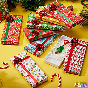 JOYIN 9PCS Present Gift Card Box with Bow, Christmas Cash Money Holder Boxes, Present Card Holder, Xmas Party Favor Gift Wrapping Boxes (6.5'' x 2.8'' x 0.8'')