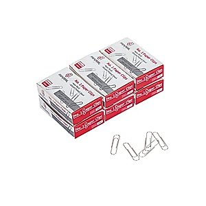 PAPERPAL #1 Nonskid Paper Clips, 600 Medium Paper Clips (6 Boxes of 100 Each), Paperclips for Office School & Personal Use, Daily DIY, 1-2/7" Silver Heavy Duty Non-Skid Paper Clip Standard Size