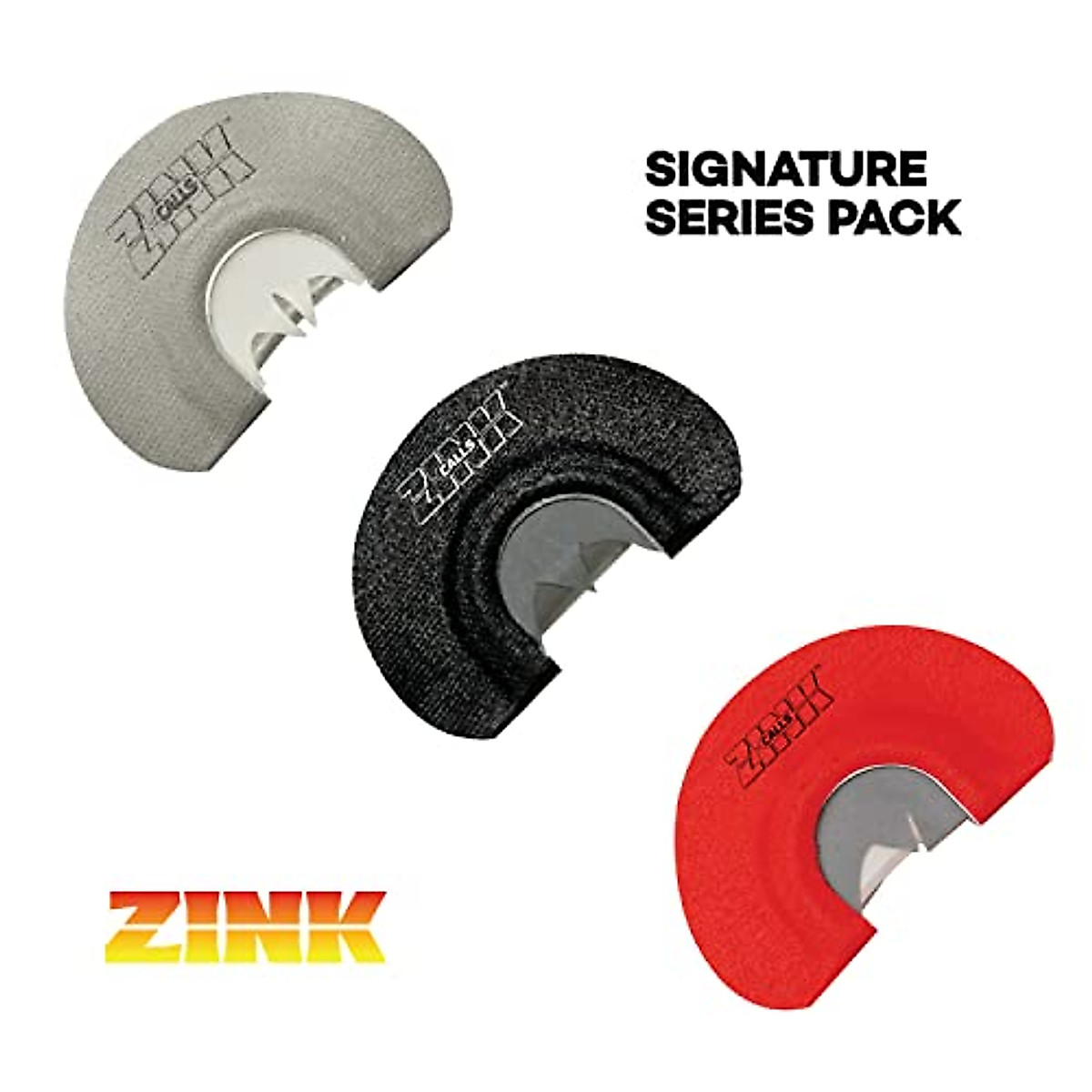 Plano Zink Signature Series Pack Hand-Built Easy-to-Use Turkey Hunting Diaphragm Game Calls - Signature Series V-Notch, Batwing, Snake Tongue