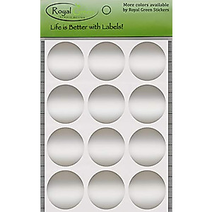Royal Green Round Silver Stickers Seals Perfect for Envelopes and Invitations 38mm (1.5 in) 60 Pack