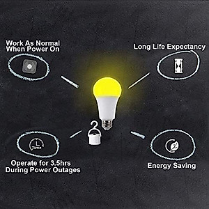 LABORATE LIGHTING Rechargeable LED Light Bulbs with Battery Backup, Emergency LED Bulb, Pack of 6, LED 60 Watt Bulb