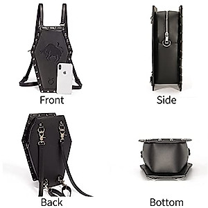 通用 12 Constellation Style Bag Lady Fashion Hand Embroidery Pattern Backpack Steampunk Leather Daypack Outdoor Black Handbags for Women