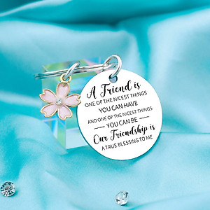 Friendship Gifts For Women Friends Female Bff Bestie Gifts Best Friend Keychain Gifts For True Friends Unique Friend Teen Girl Birthday Christmas Galentines Gifts Flower Key Chain Accessories Jewelry
