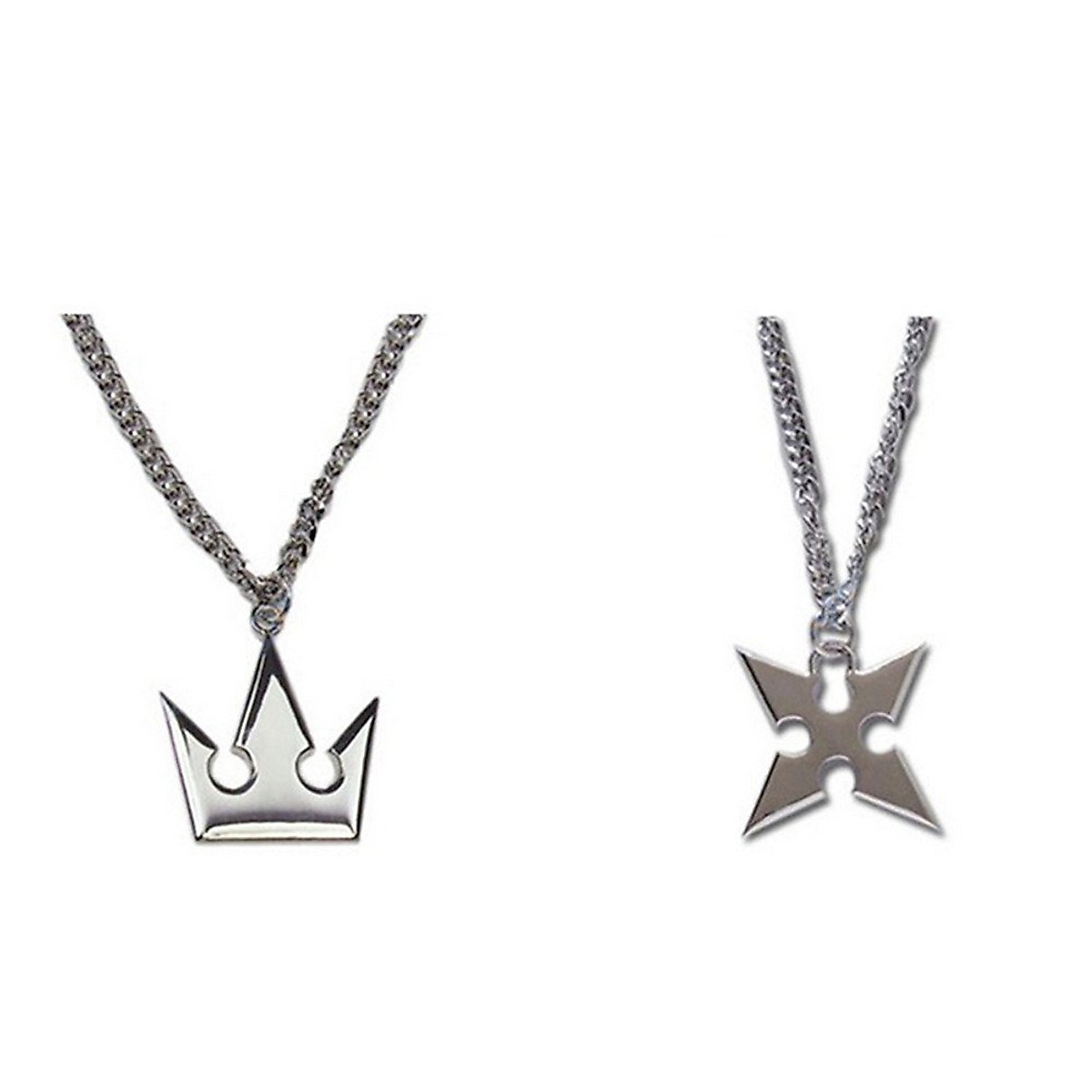 XOFOAO Kingdo Heart Sora's Crown & Roxas's Cross Necklaces