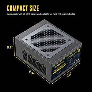 Segotep GF750 SFX Power Supply Fully Modular 750W 80+ Gold PSU, Silent 80mm FDB Fan