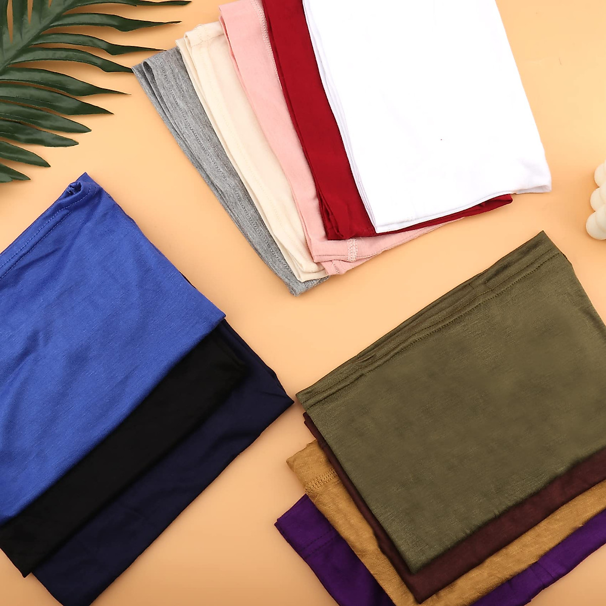 Under Hijab Hat Cap Stretch Solid Color Muslim Under Scarf Bonnet Jersey Cap Head Wrap Tube Hat Opens on 2 Ends Neck Cover