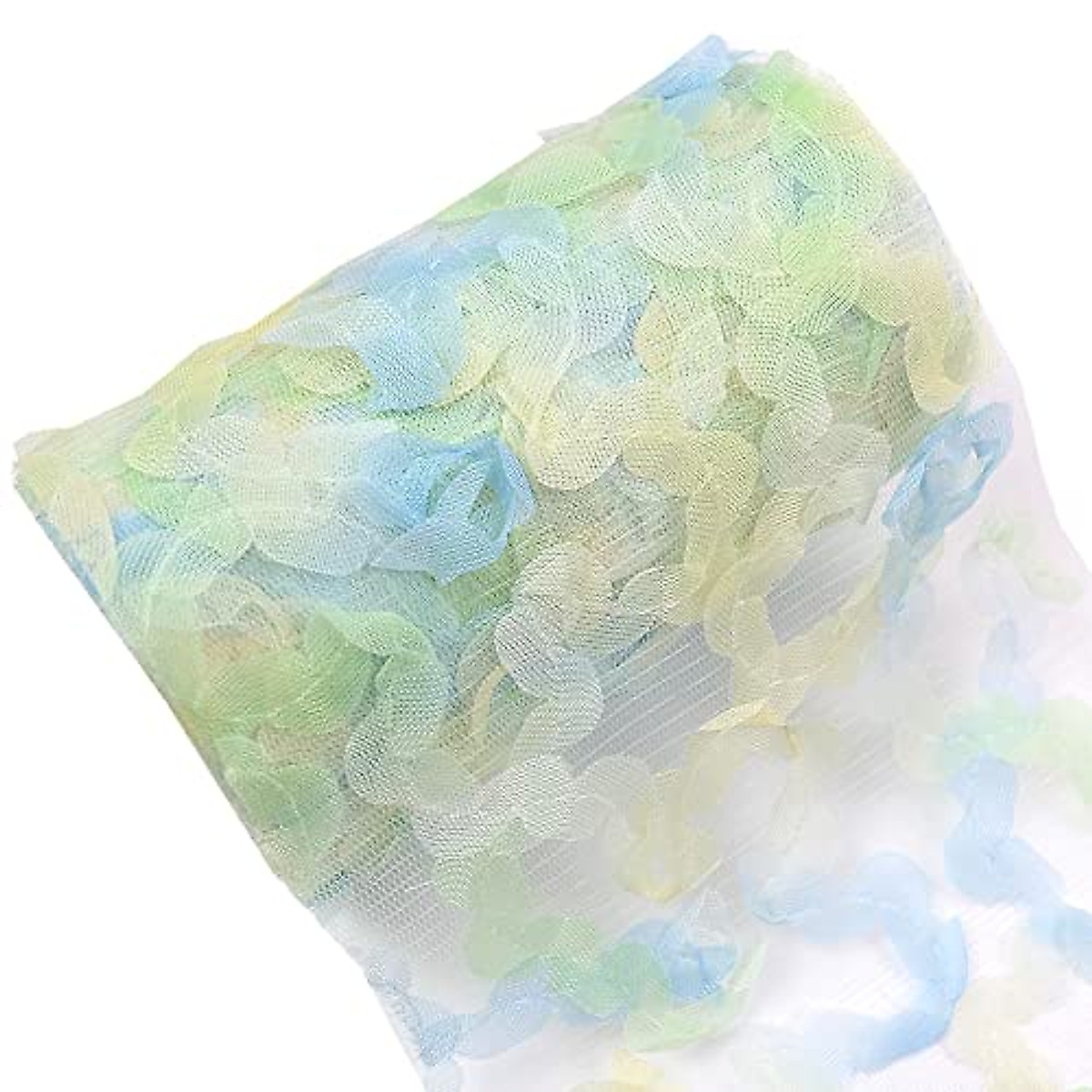 Yuanchuan Rose Flower Tulle Rolls 4.7 inch x 10 Yards (30 feet) Green for Table Runner Chair Sash Bow Pet Tutu Skirt Sewing Crafting Fabric Wedding Birthday Ribbon (Gradient Green)