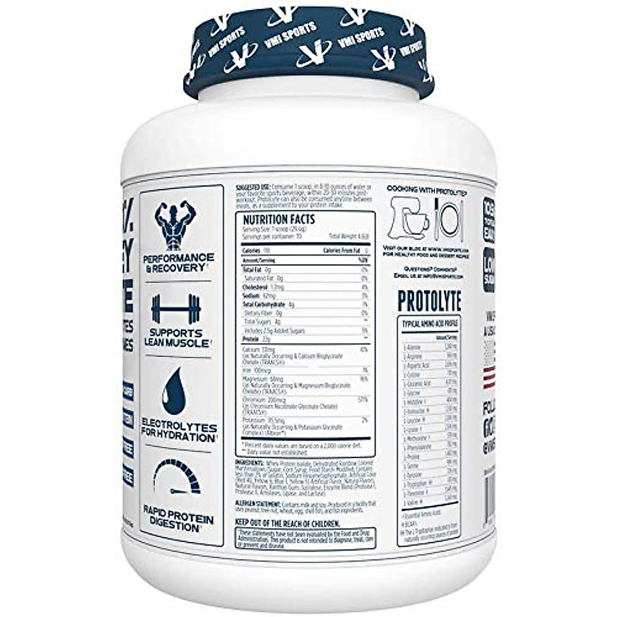 VMI Sports | ProtoLyte Whey Isolate Protein Powder | Low Calorie Whey Protein Powder for Weight Loss | Protein Powder for Muscle Gain | Digestive Enzymes | Non-GMO (Marshmallow Charms, 4.6 Pounds)