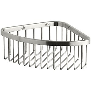 Kohler K-1896-BS 9-1/8" x 6-1/4" x 3" Medium Corner Shower Basket Stainless