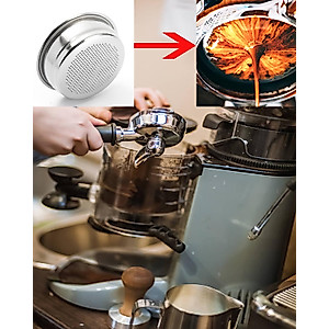 Stainless Steel Coffee Filter,51mm Pressurized Porous Filter, Single Cup Basket Espresso Filter Basket,Stainless Steel Pressurized Mesh Coffee Filters,Coffee Machine Replacement Accessories