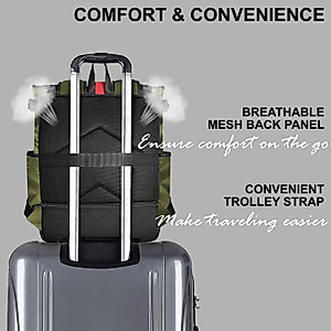 Rangeland Unisex Laptop Tote Backpack Convertible Lightweight Nylon Water-Resistant Everyday Shoulder Tote bag Backpack with Water Bottle Pocket Work Travel, Blue Navy