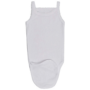 ToBeInStyle Baby Girls' 4 Pack Overall One-Piece Bodysuit - White - Size 1