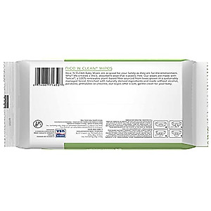 Nice 'N Clean Scented Baby Wipes | Made with Plant-Based Fibers | Green Tea Cucumber Scent | 64 Wipes (Pack of 6)