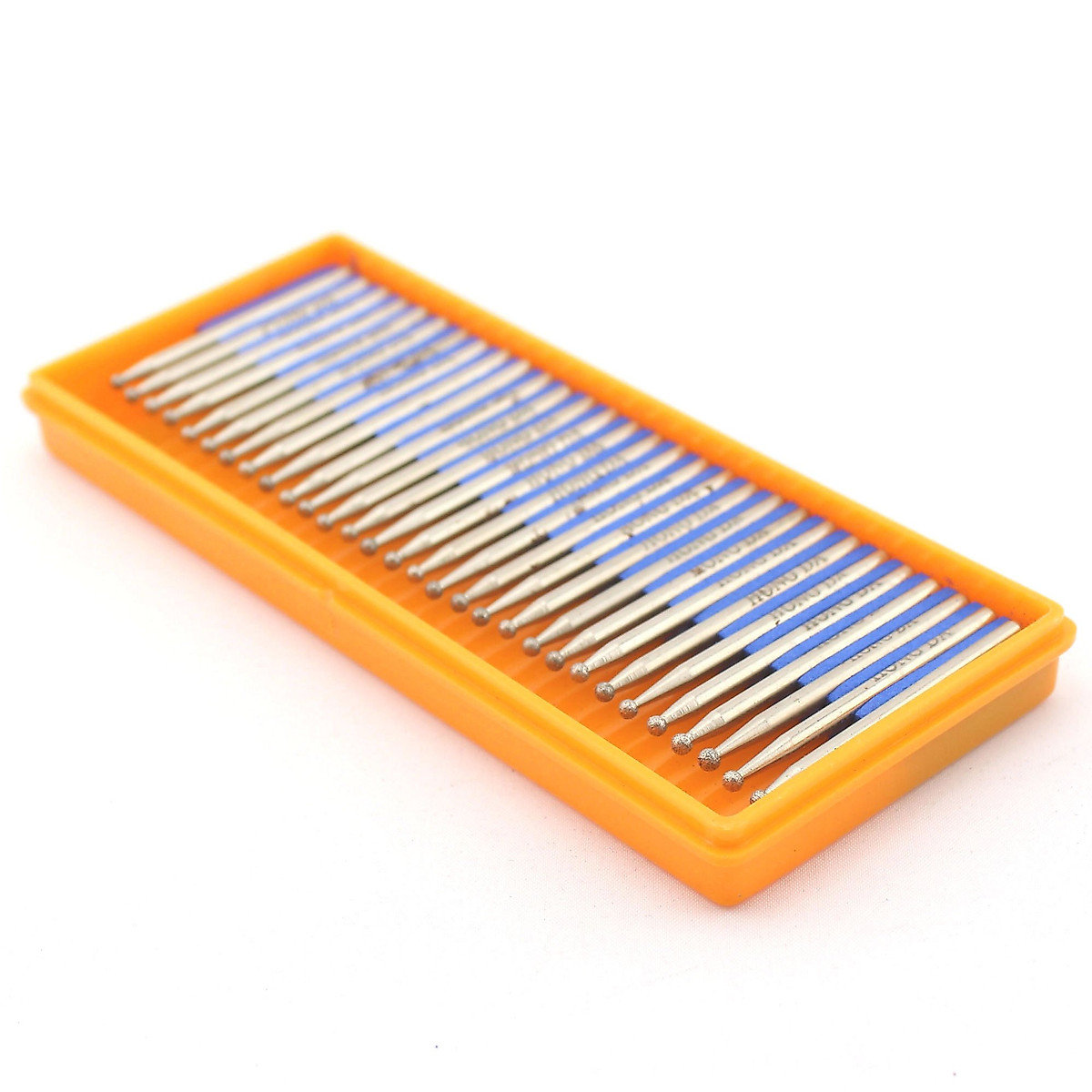 JINGLING Diamond Grinding Bits 2.5mm Spherical Head Bur w Shank 2.35mm Pack of 30Pcs