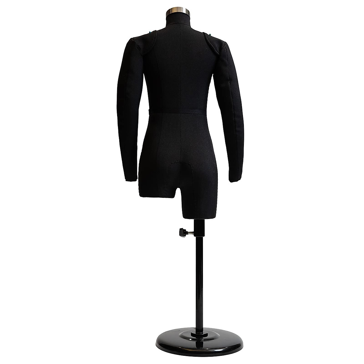 lavandeform Half Scale Dress Form with Soft Arms (Not Adult Full Size) Tailor Female Mannequin for Sewing Clothes,Not Fully Pinable Dressmaker Dummy,1/2 Trouser Pattern Making Model(Black)