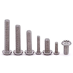 M4-0.7 x 20mm 100 PCS Button Head Torx Security Machine Screws Bolts 304 Stainless Steel 18-8 Tamper Resistant Screws with a Torx Driver Bit, Full Thread, Bright Finish