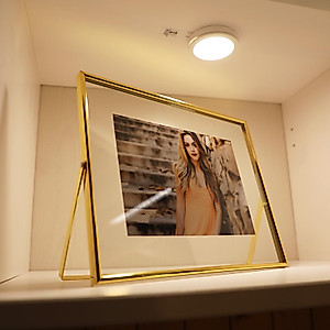 AhaGo Gold Floating Frame(8"×10", Horizontal), For Picture 7x9, 6x8, 5x7, Tabletop Shelf Photo Frame, Home or Office Decor, Classy For Holiday, Birthday or Wedding