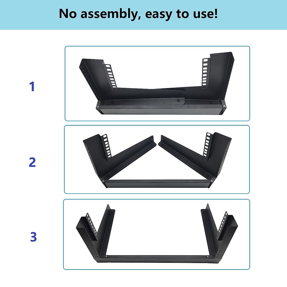 JINGCHENGMEI 4U Desktop Server Rack 19 inches Open Frame Rack- 2 Post Free-Standing Rack Switch Depth for Patch Panel, Data, AV, IT,Studio or Computer Equipment (JCM-DT4URack)