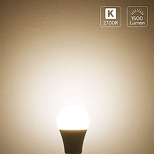 LE Dimmable 100W Bulbs Equivalent, 15W 1500LM, A21 E26 LED Light Bulbs, 200° Beam Angle, 2700K Warm White, Pack of 4