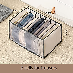 JIESMAERT Wardrobe Clothes Organizer Large Mesh Clothes Storage Containers Foldable Closet Organizer Bins, Visible Grid Storage Box for Bra, Underwear, Socks, Skirts, T-shirts, Jeans Pack of 3