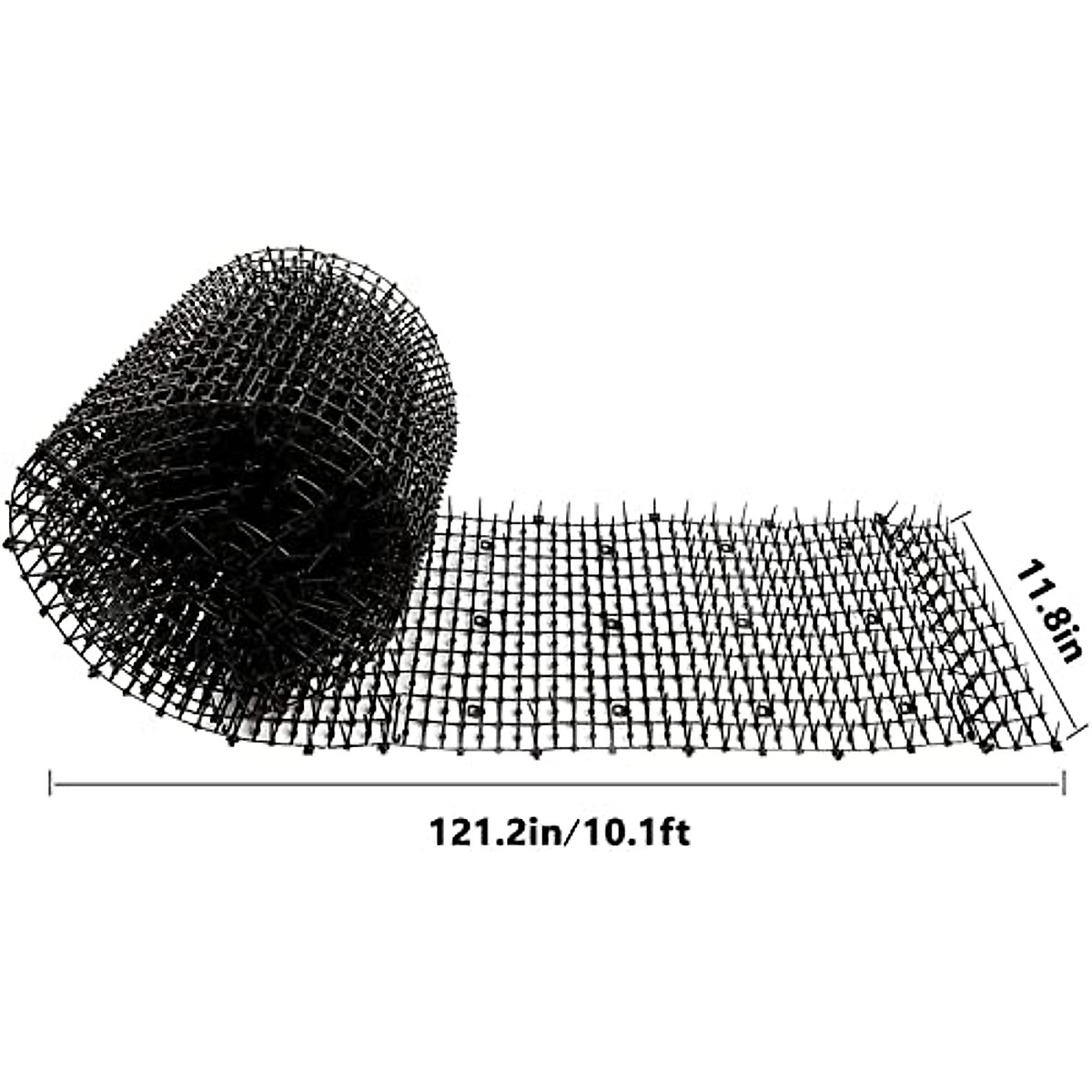 Hmdivor 118"x 11.8" Cat Scat Mat with Spikes, Prickle Strips Digging Stopper Outdoor Deterrent Mat for Indoor Garden Includes 8 Garden Staples