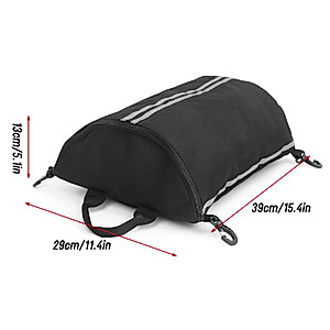 LIXADA Kayak Deck Bag SUP Deck Zipperd Pouch with Swivel Snaphooks Kayak Dry Bag Deck Bag for SUPs and Kayaks, Black