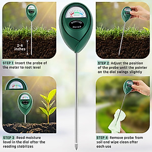 Thlevel Plant Moisture Meter, Plant Water Meter, Soil Moisture Meter for House Plants for Garden, Lawn, Farm, Indoor & Outdoor Use, No Batteries Required (2 Packs Green)