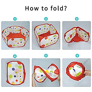 WishLotus Small Animal Playpen, Portable Outdoor Pet Exercise Fence Pop-Up Metal Wire Yard Fences, Foldable Pet Tent Play Pen for Guinea Pig, Hamster, Chinchillas and Hedgehogs, Rabbits (Red)