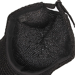 WITHMOONS Baseball Cap Summer Cool Paperstraw Cotton Mesh Ballcap for Men Women KR1960 (Black)