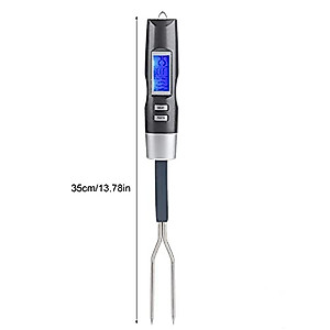 Meat Thermometer Fork, LCD Disply Digital Cooking Thermometer Fork Instant Read BBQ Fork Suitable for Kitchen, Grilling, Barbecue, Turkey