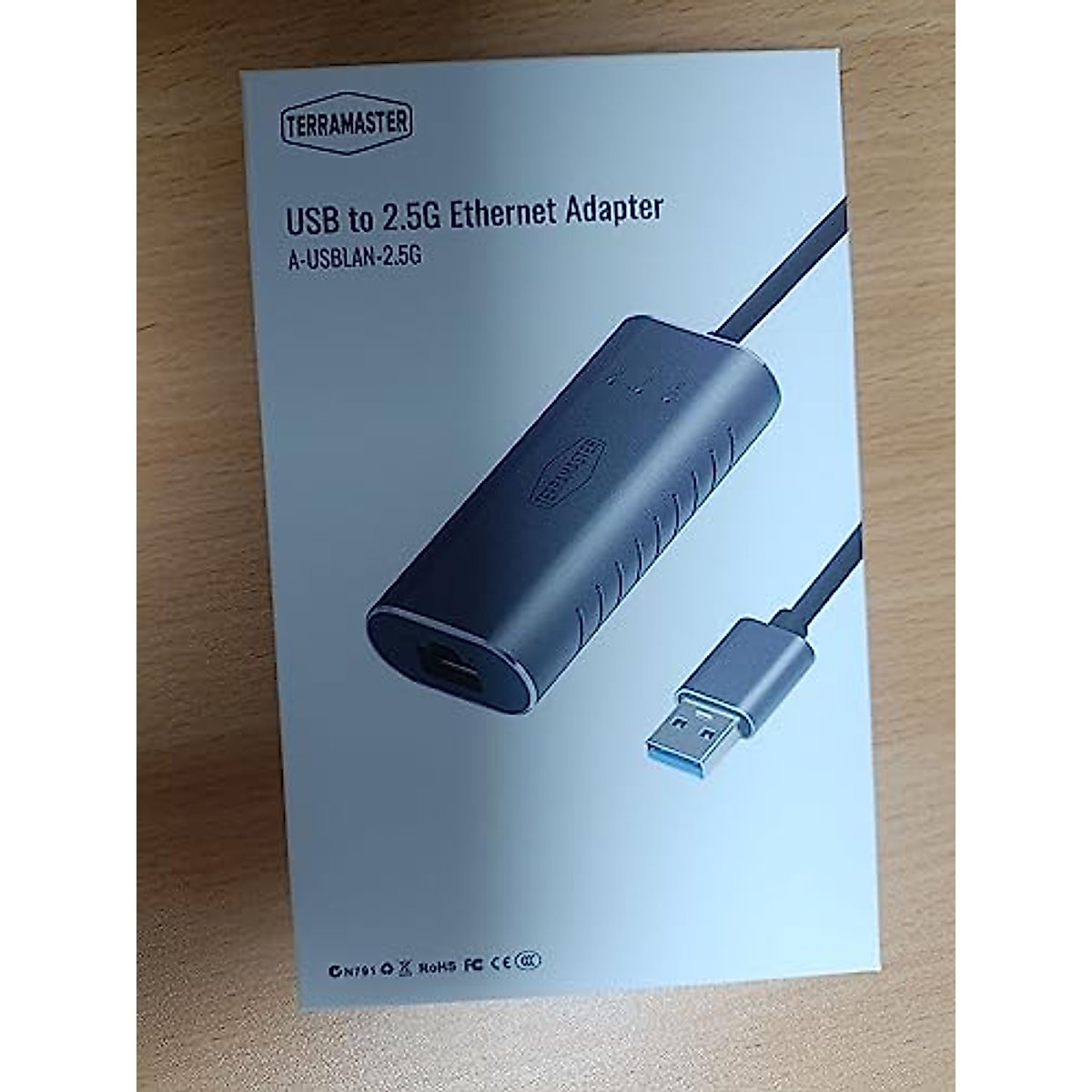 TERRAMASTER USB A to 2.5G Ethernet Adapter, USB 3.0 Gigabit LAN Dongle, Wired LAN Network Connection for NAS/Mac OS/Linux/Windows, Backward Compatible on 2.5G, 1G, 100Mbps, Ideal for TERRAMASTER NAS