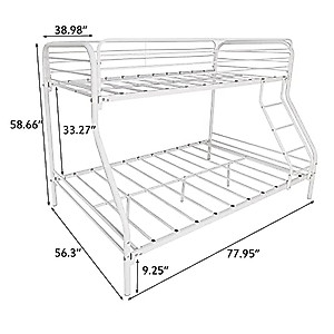 Twin-Over-Full Bunk Bed Closed Upper bunk White