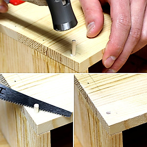 KAKURI Wooden Nails for Woodworking 13/64 inch (5mm), Tapered Wooden Dowel Rods for Crafts and Small Furniture, Natural Japanese Beechwood, Bulk 180 Pcs, Made in Japan