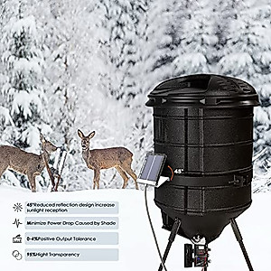 Solar Panel for Deer Feeder 12V Waterproof Outdoor Small Solar Battery Charger with an Adjustable Bracket Alligator Clip 12 Volt Deer Feeder Solar Panel