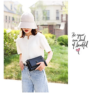 MINICAT Treble Pockets Small Crossbody Purse Soft Synthetic Leather Cell Phone Purse Wallet for Women (Style01-Grey)