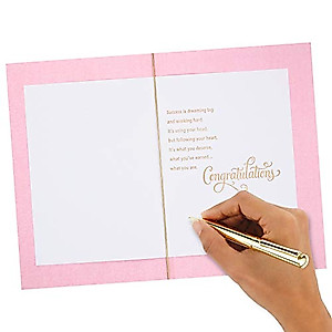 Hallmark Graduation Card for Her (Pink and Gold Script Success)