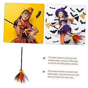 Gogogmee Plastic Witch Broom Decor Cosplay Witch Broom Cosplay Witch Broom Witch Accessories Mesh