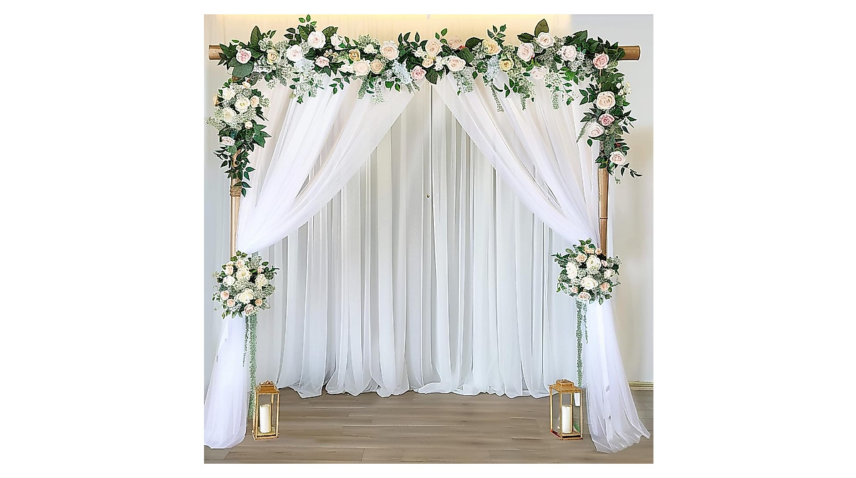 Elegant 10ft White Tulle Backdrop for Weddings & Events