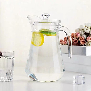 SOUJOY 2 Pack Plastic Pitcher, 70 oz Clear Iced Water Pitcher with Lid and Handle, Heat Resistant BPA-Free Tea Pitcher for Juice, Milk, Cold or Hot Beverages