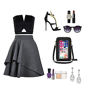 myfriday Small Crossbody Cell Phone Purse for Women, Mini Messenger Shoulder Handbag Wallet with Credit Card Slots