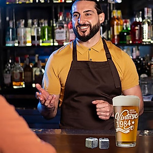 Vintage 1984 Old Time Information 40th Birthday Gifts for Men Women Beer Glass Funny 40 Year Old Presents - 16 oz Pint Glasses Party Decorations Supplies-40 Year Old Birthday Party Decorations