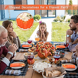 Tenceur 50 Pcs Thanksgiving Fall Guest Napkins Disposable Burnt Orange Paper Napkins Thankful Grateful Blessed Napkins with Flatware Pocket Prefolded Dinner Napkins for Silverware Fall Party