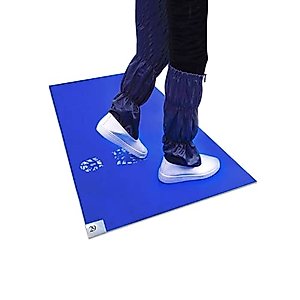 Samrang Cleanroom 24" x 36" Adhesive, Walk Off Sticky, Tacky Mat for Construction Lab-Room Hospital to Capture Dirt, Dust, and Debris from Shoes, 30 Sheets per Pad (Blue) (10)