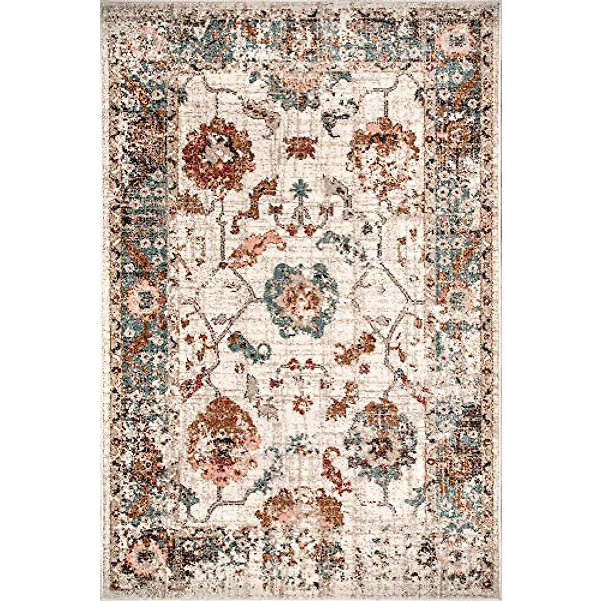 nuLOOM Cecil Vintage Floral Area Rug, 6' 7" x 9', Beige